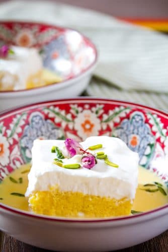 Saffron Milk Cake - I Knead to Eat