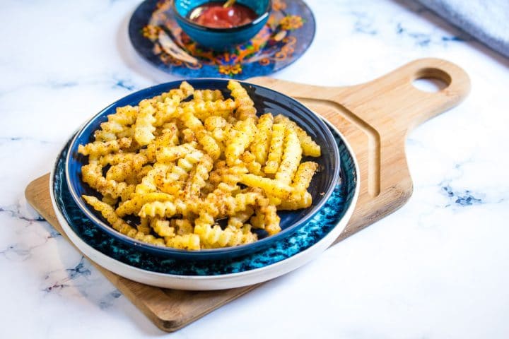 Easy Baked Masala Fries - Crispy & Spicy - I Knead to Eat